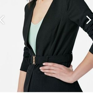 JustFab | Jackets & Coats | New Gold Buckle Belted Staple Blazer Jacket ...